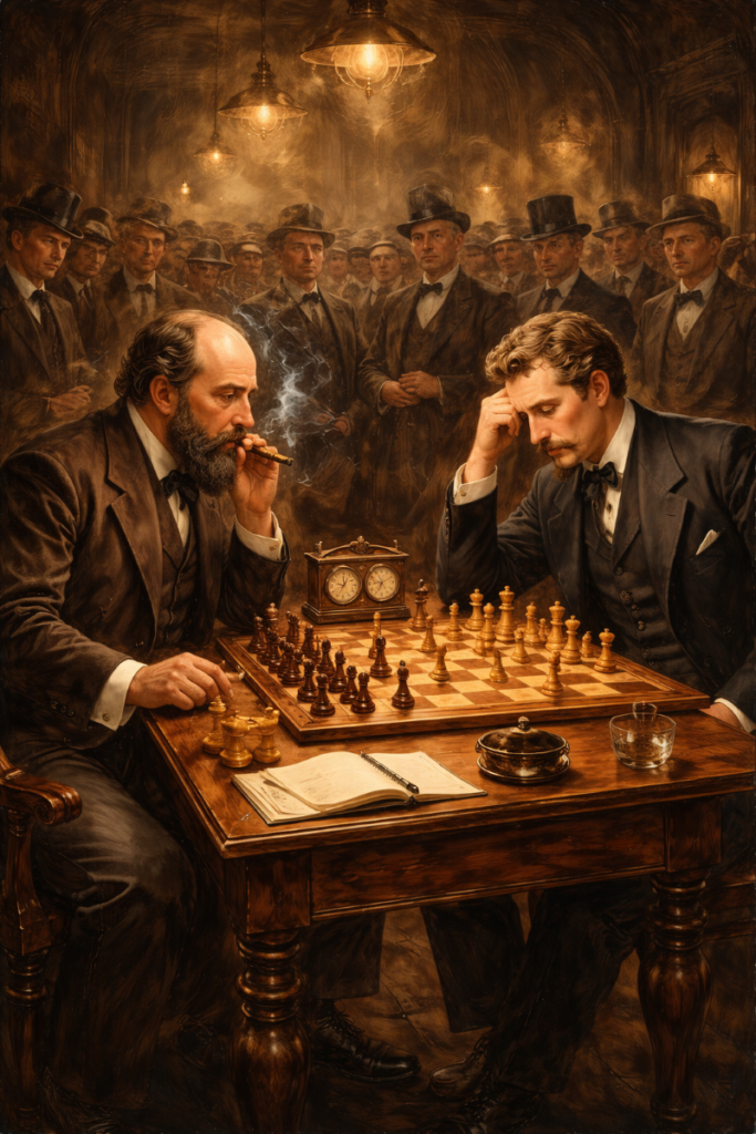 The first official match of 1886: Steinitz - Zukertort — CHECKMAT